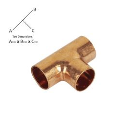 End Feed Equal Tee - 22mm