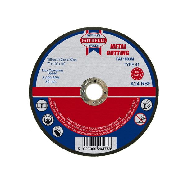 Metal Cutting Disc 180 x 3 x 22mm 10 Pack